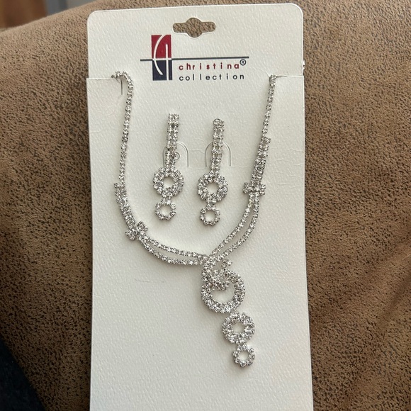 Jewelry | Christina Collection Rhinestone Necklace And Earrings | Poshmark